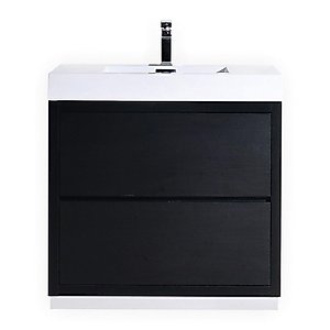 Bliss 40″ Black Floor Mount Modern Bathroom Vanity