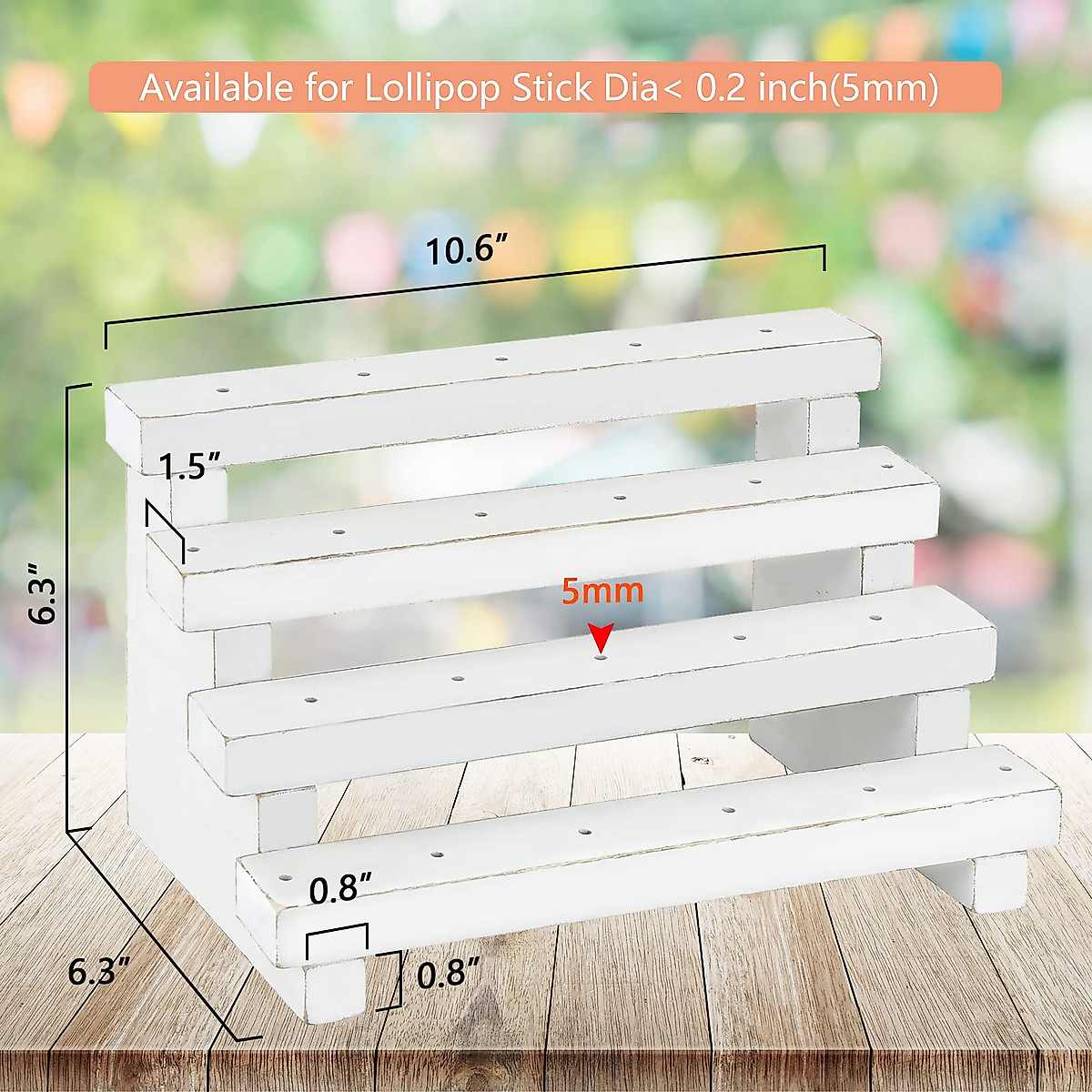 Anwelynd Pack 2 Cake Pop Stand Holder for Display, 44 Hole Solid Wood Lollipop Stand Holder for Weddings Baby Showers Birthday Parties Anniversaries Cake Pop Holder Cake Pop Stand