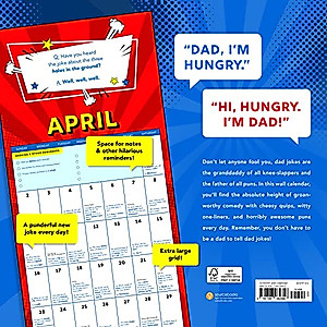 2023 Dad Jokes Wall Calendar: 365 Days of Punbelievable Jokes (A Monthly Calendar & White Elephant Gag Gift for Him or Her)