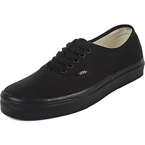 Vans Unisex Authentic Black/Black Canvas VN000EE3BKA Mens 13, Womens 14.5