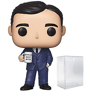 POP The Office - Michael Scott Funko Pop! Vinyl Figure (Bundled with Compatible Pop Box Protector Case), Multicolored, 3.75 inches