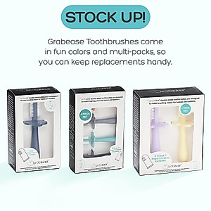 grabease Baby Toothbrush Finger, Infant Toothbrush, Toddler Toothbrush, Baby Finger Toothbrush, BPA-Free & Phthalate-Free, 1 Pack, Teal