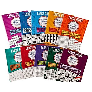 Large Print Merriam-Webster Puzzles 10 Booklet Set (Brain Games Large Print)