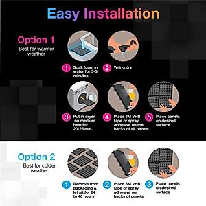 Fstop Labs Acoustic Foam Panels, 48 Pack Black 2" X 12" X 12" Mushroom Studio Wedge Tiles, Sound Panels Sound Proof Foam Panels Sound Proofing Padding For Wall