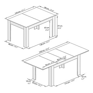 Mobili Fiver, Easy, Extendable Dining Table, Oak, Made in Italy