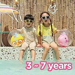 ARAKHAN Winnie Connie 16 Inch Clear Inflatable Beach Ball for Kids - Loopy Cartoon Character Pororo Style - Beachball for Swimming Pool Party Favors and Children Toy for Water Play