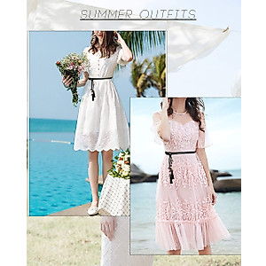 Exotic Women Black Waist Belt/ Rope/Chain Skinny Belt with Tassel and Beads for Ladies Skirt Dress in 8 Colors