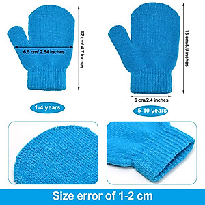 7 Pairs Toddler Mittens Kid Gloves Stretch Full Finger Mitten Winter Warm Knitted Gloves(5-10 Years Size)