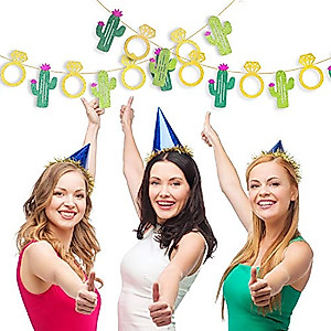 3 Pieces Mexican Fiesta Glitter Banner Taco Bout Love It's Time to Fiesta Cactus Pattern Garland Flag for Baby Shower Bridal Wedding Engagement Party Decorations