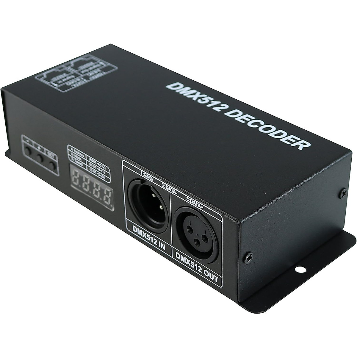 AMKI DMX 512 LED Decoder Controller for RGB Tape Strip Light Dimmer Driver (4 Channel with Display)