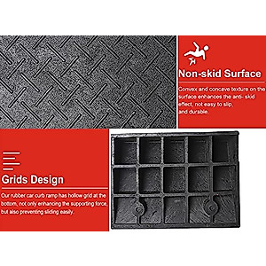 Threshold Ramp, 2in/ 2.5in/ 3in Rise Curb Ramp, Garage Dock Threshold Handicap Ramp with Non Slip Surface, Heavy Duty Rubber Driveway Ramp, Easy Install (Size : 7cm/2.8in)