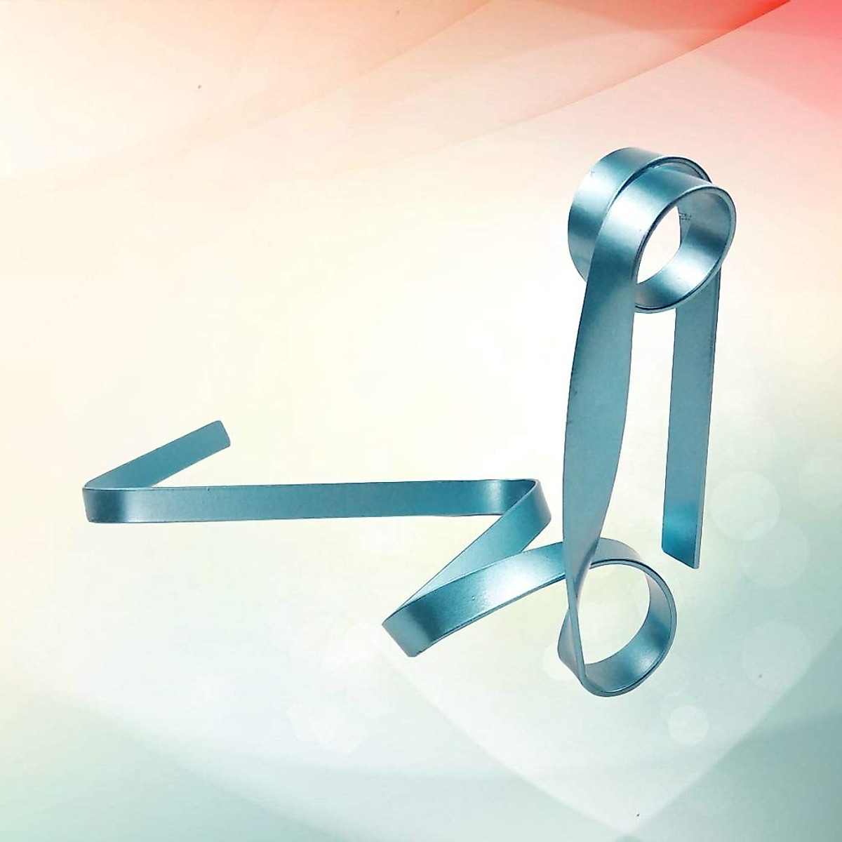 1pc Iron Decoration Rack Suspension Holder Decorative Home Bracket Floating Bottle for Ribbon Wine Novelty Suspended Office Rope Stand Table Silk Sky-blue