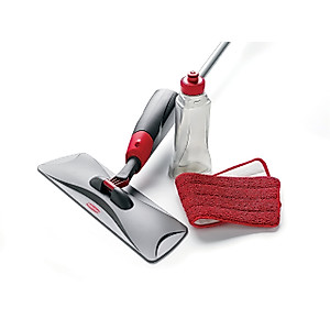 Rubbermaid Reveal Spray Mop Replacement Head, Red, Reusable Wet Mop Microfiber Pad for Floor Cleaning in Kitchen/Bathroom/Hallway/School