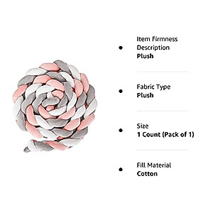 MagicFox Cushion Soft Knot Pillow Handmade Soft Cushion Decor for Bedroom ((Grey-Pink(158inch)))