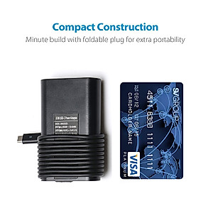 65W Type C USB C Charger LA65NM170 DA65NM170 for Dell Chromebook 11 3380 5190;Inspiron 13 5310;Latitude 12 5285 5289 5290 5300 5400 5500 7200 7275 7285 7300 7370 7389 7390;XPS 9250 9350 9360 9365 9370