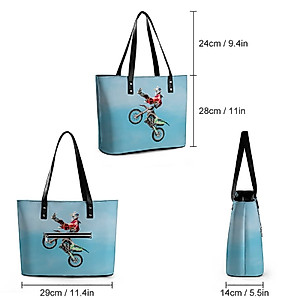 Womens Handbag Motorcycle Motocross Leather Tote Bag Top Handle Satchel Bags For Lady