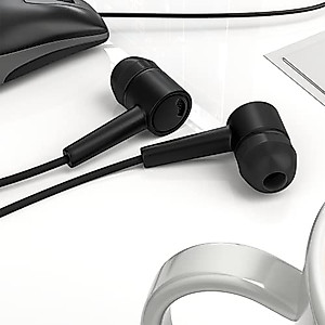 RedSkyPower 10 Pack Black Color Kid's Wired Microphone Earbud Headphones, Individually Bagged, Disposable Earbuds with Mic Ideal for Students in Classroom Libraries Schools, Bulk Wholesale