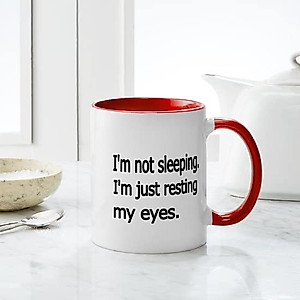 CafePress Im Not Sleeping,Im Just Resting My Eyes Mug Ceramic Coffee Mug, Tea Cup 11 oz
