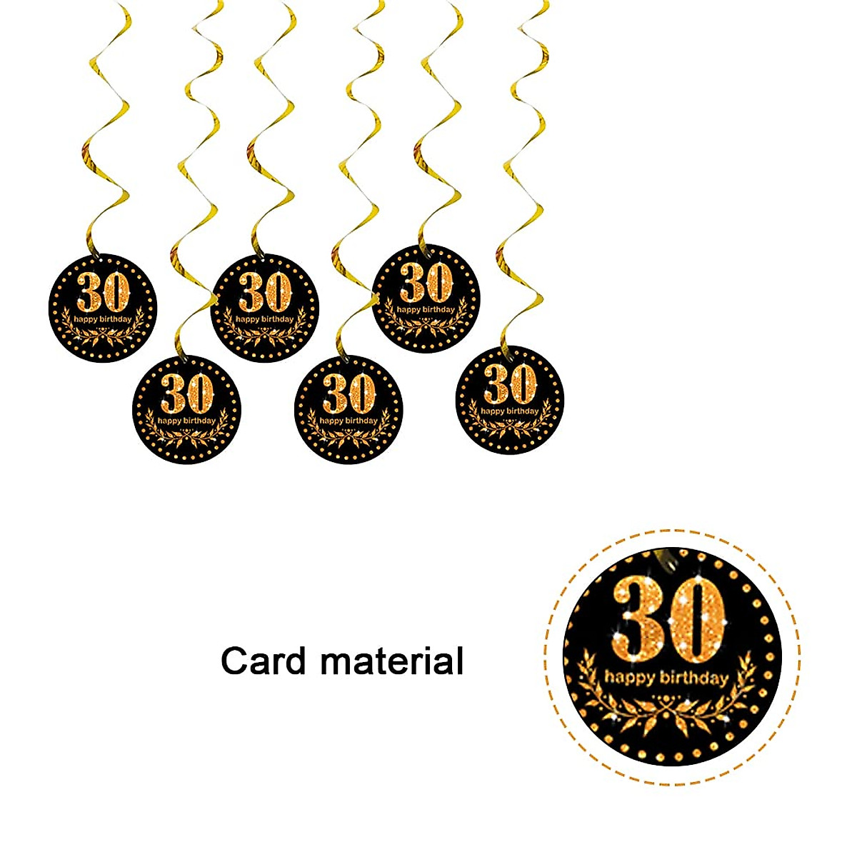 6 PCS Hanging Swirl Decoration 30th Birthday Decoration Creative Party Decoration for Home Garden Decoration