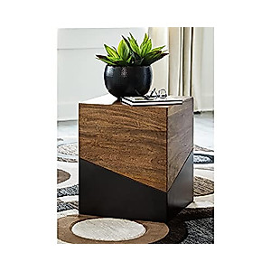 Signature Design by Ashley Trailbend Eclectic Accent End Table, Brown & Gunmetal