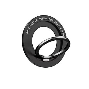 Wannap Magnetic Phone Grip Kits, Magnetic Phone Ring Holder, Adjustable & Removable Kickstand, for iPhone 13/Pro/Mini/Pro Max, iPhone 12/Pro/Mini/Pro Max, Glaxy & Other Smartphone (Black)