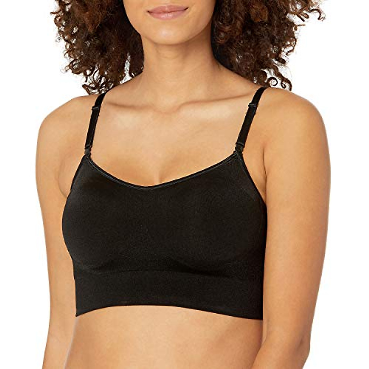 Warner's womens Easy Does It Dig-free Comfort Band With Seamless Stretch Wireless Lightly Lined Convertible Comfort Bra, Rich Black, Large US