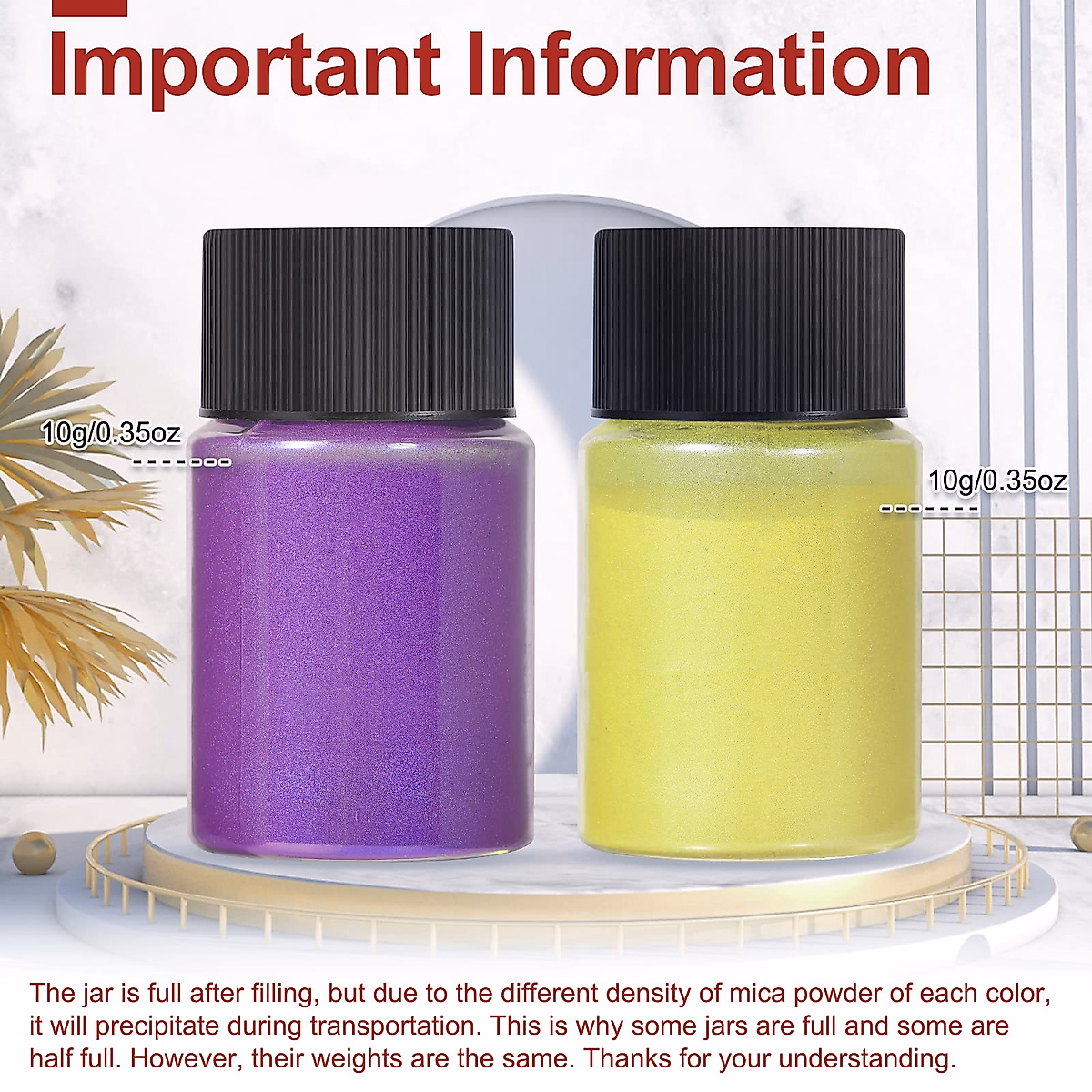 CHANGTIKEJI Mica Powder，48 Colors - 10g/Bottle of Natural Pigment Powder for Epoxy Resin，Soap Making，Candle Making,Lip Gloss,Car Freshies,Dye,Nail Polish,Bath Bombs