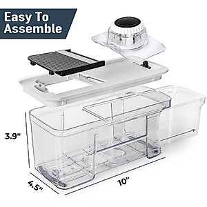 Fullstar All-in-1 Vegetable Chopper, Mandoline Slicer & Cheese Grater | Multi Blade French Fry Cutter & Veggie Dicer | Includes Bonus Handheld Spiralizer & Kitchen Gadgets