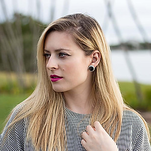 PammyJ Black 20mm Crystal Framed Post Earrings