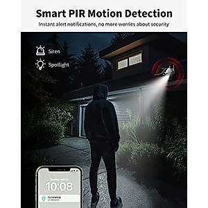 TKENPRO 2K Security Cameras Wireless Outdoor With Ultra HD Spotlight Color Night Vision, Solar Security Camera Outdoor With PIR Detection, Pan Tilt, 4X Digital Zoom, 2.4GHZ Wi-Fi, IP65 Waterproof