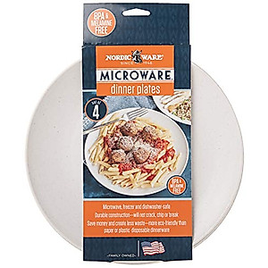 Nordic Ware Polypropylene Plates Microwave Serveware, 10", White
