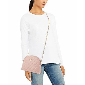 Emperia Small Cute Faux Leather Dome Series Crossbody Bags Shoulder Bag Purse Handbags for Women Alice Quilted Black