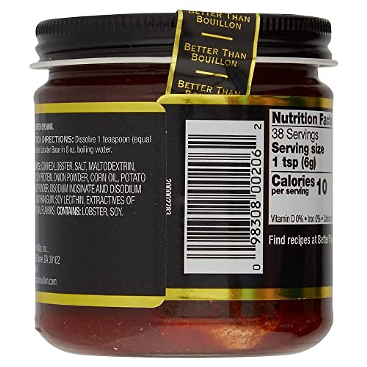 Better Than Bouillon Premium Lobster Base, Made from Select Cooked Lobster & Spices, Makes 9.5 Quarts of Broth 38 Servings, 8 Ounce (Pack of 2)