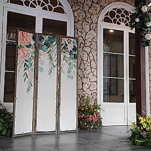 LANDCHY Room Divider Screen Oriental Furniture Privacy Screens Flowers Painting Canvas 3-Panel Foldable Portable Room Separating Divider Room Partitions and Dividers Freestanding 71'' Tall