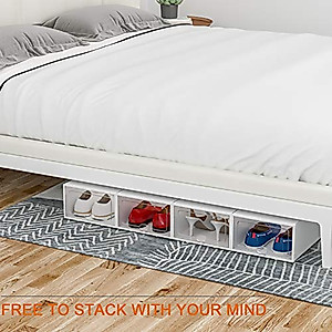 HOMIDEC Shoe Box, 12 Pack Shoe Storage Boxes Shoe Boxes Clear Plastic Stackable, Shoe Organizer Containers with Lids for Women/Men