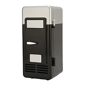 PUSOKEI Car Fridge, Isolated Cooling, Mini Fridge with Cooling and Heating Function, USB Powered, Energy Saving Semiconductor, Low Decibel, for Cosmetics Beverages(Black)