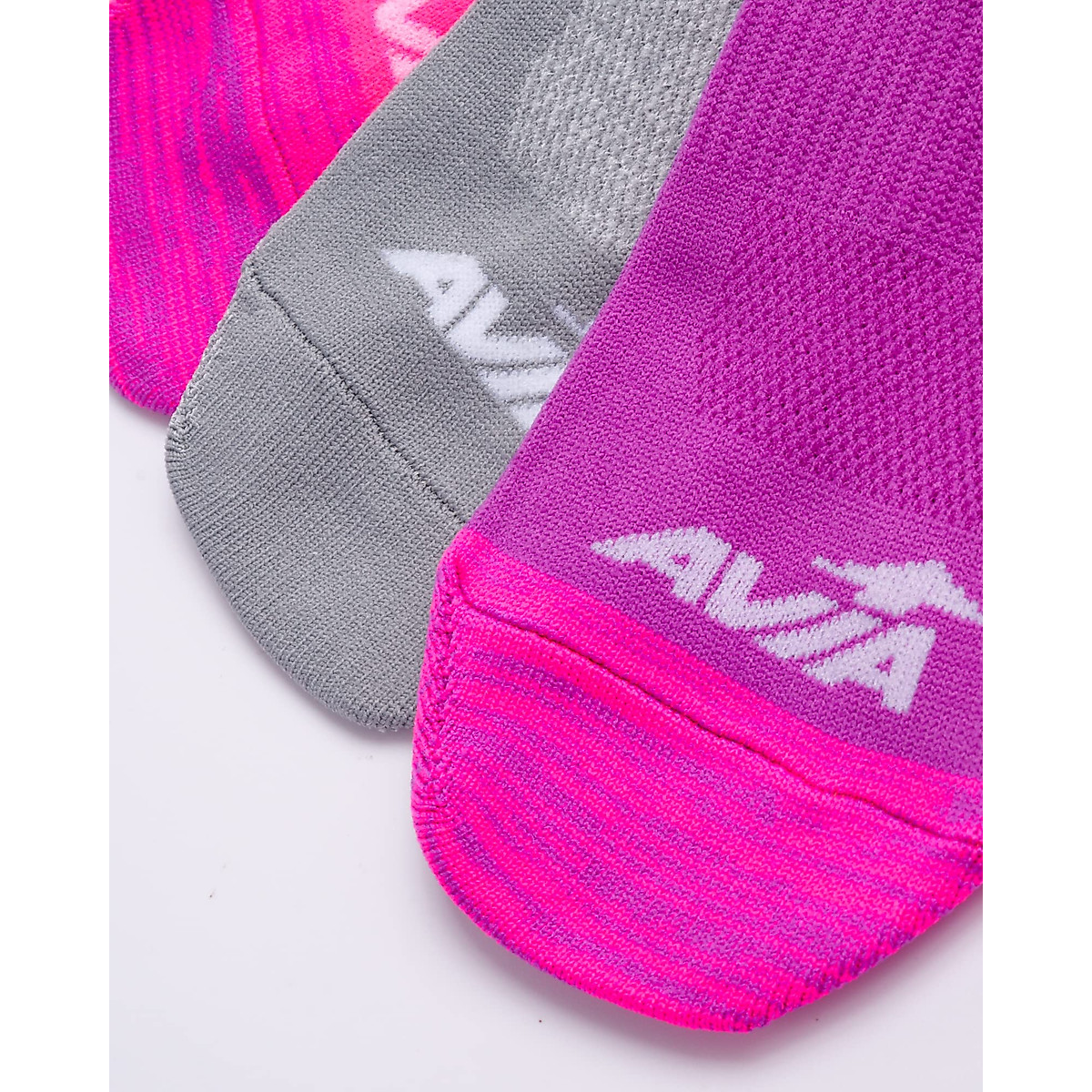 Avia Women's No Show Low Cut Running Socks (6 Pack), Size 4-9, Purple Multi Mesh