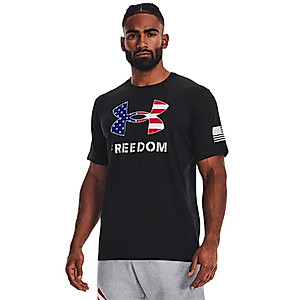 Under Armour Men's New Freedom Logo T-Shirt, (003) Black / / White, 3X-Large