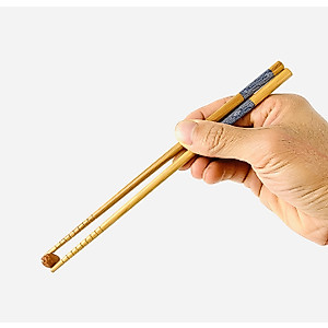 JapanBargain 3671, Bamboo Chopsticks Reusable Japanese Chinese Korean Chopsticks Set Wood Chop Sticks Hair Sticks 5 Pair Gift Set Dishwasher Safe, 9 inch, 1 Pack