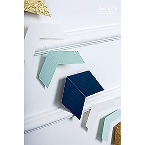 Arrow Garland Decorations Nautical Party Supplies Navy Mint Glitter Gold Tribal Garland for Independence Day Decor Navy Birthday Day Tribal Boy Birthday Party Office Nursery Classroom Decorations 33pcs