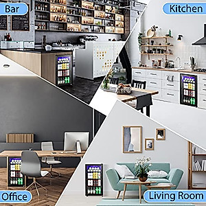 Antarctic Star 3.1Cu.Ft, Cabinet Beverage Cooler/Refrigerator - 105 Can Soda or Beer Mini Fridge, Small Wine Cellar for Home and Bar,Compact Drink Cooler,Electronic Temperature Control, Black