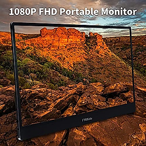 FYHXele 15" Portable Monitor Touchscreen, Portable LED Screen Extender, FHD 1080P IPS Travel Monitor, Mini-HDMI, USB C Portable Touchscreen Monitor for Laptop PC Phone, Eye Care, Touch Not for Mac OS
