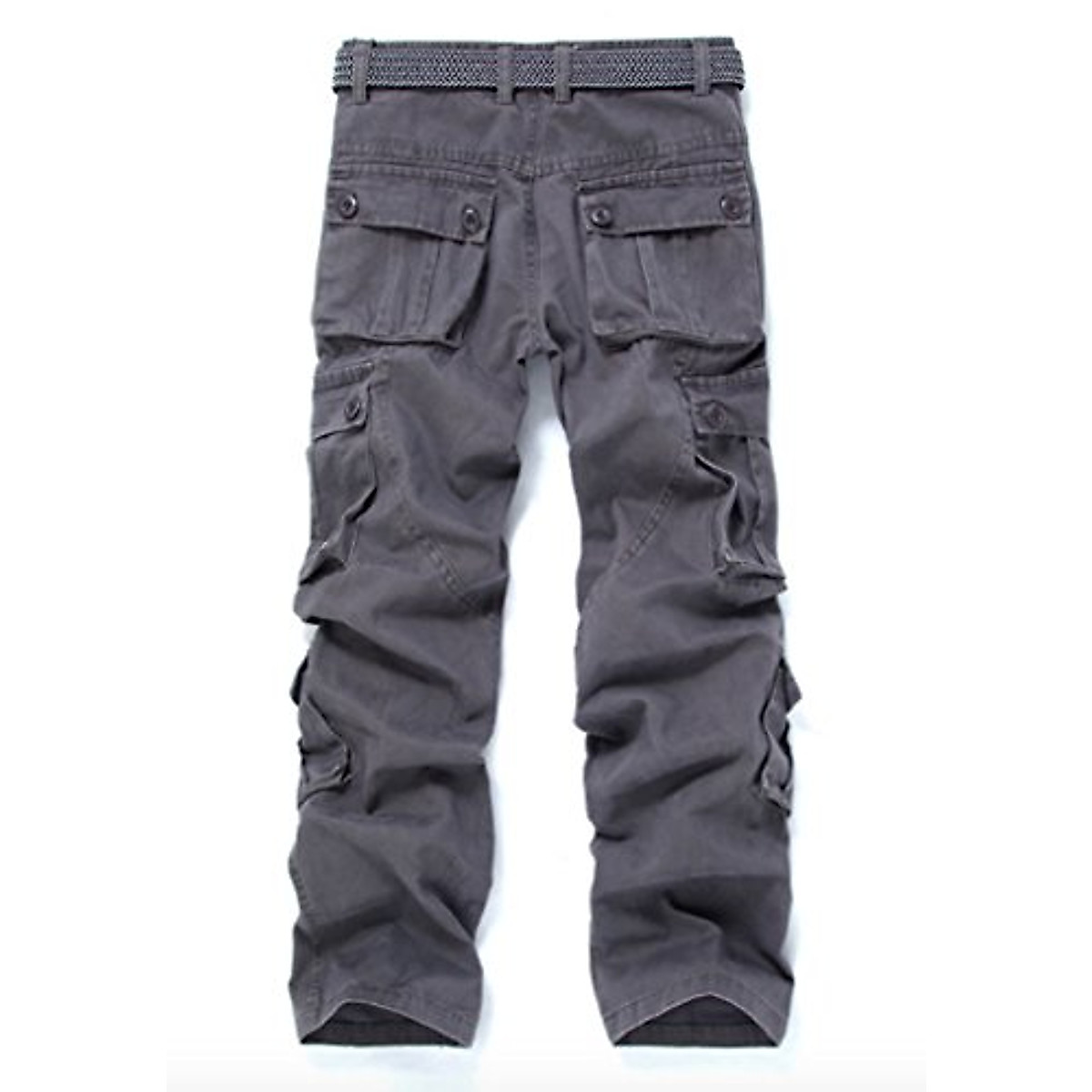 Elonglin Mens Military Combat Pants Cargo Trousers Multipockets Gray W 27 (Asian 28)