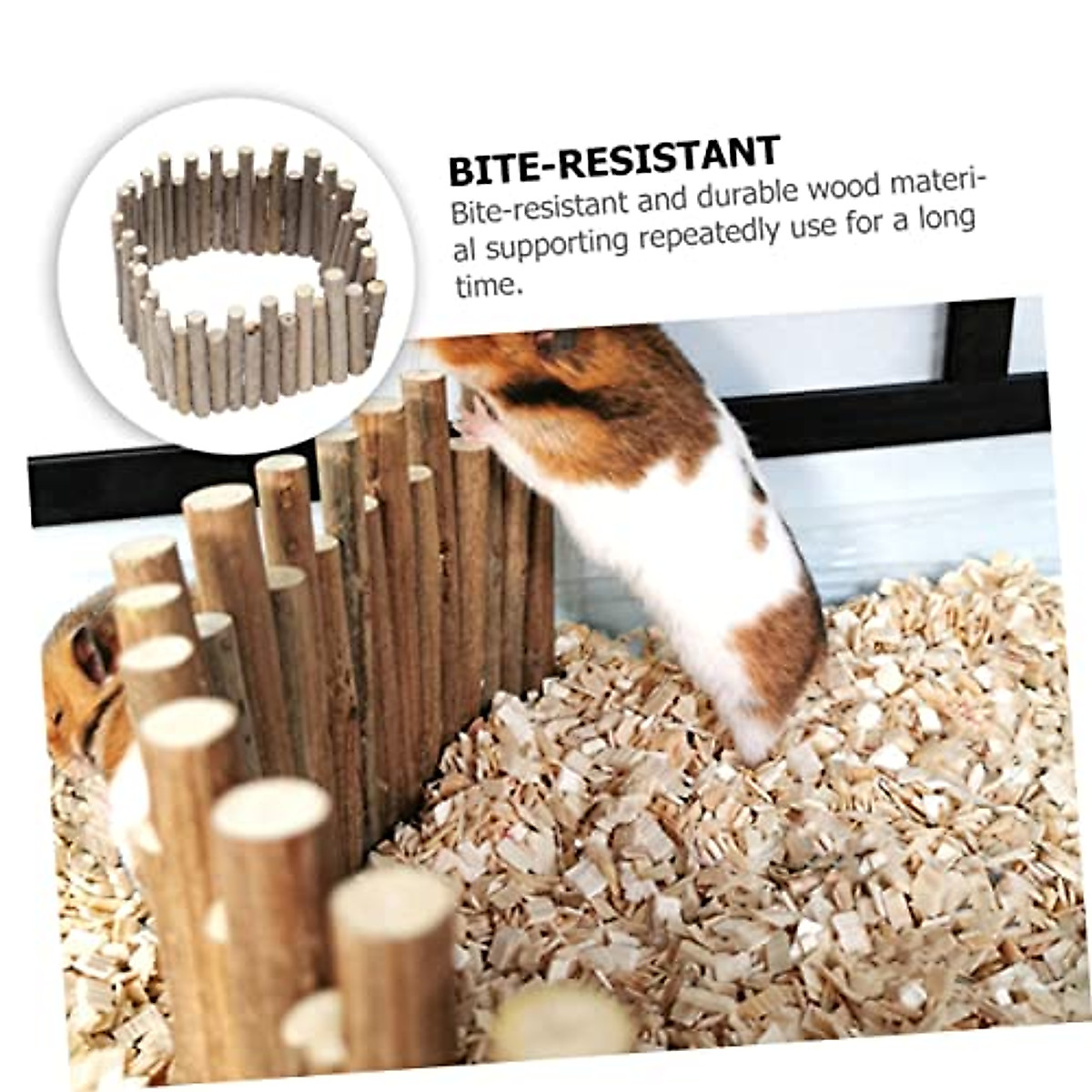 Balacoo pet Wooden Fence Hamster Suspension Bridge Hamster Cage Fence Chinchilla Playground Toy Wooden Hamster Toys Wood Hamster House Woody Toy Hamster House Accessories Simple Small pet