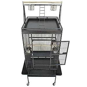 Nova Microdermabrasion 68-Inch Height Wrought Iron Standing Large Play Top Bird Cage for African Grey Small Quaker Parrot Cockatiel Sun Parakeet Green Cheek Conure Dove Budgie Lovebird