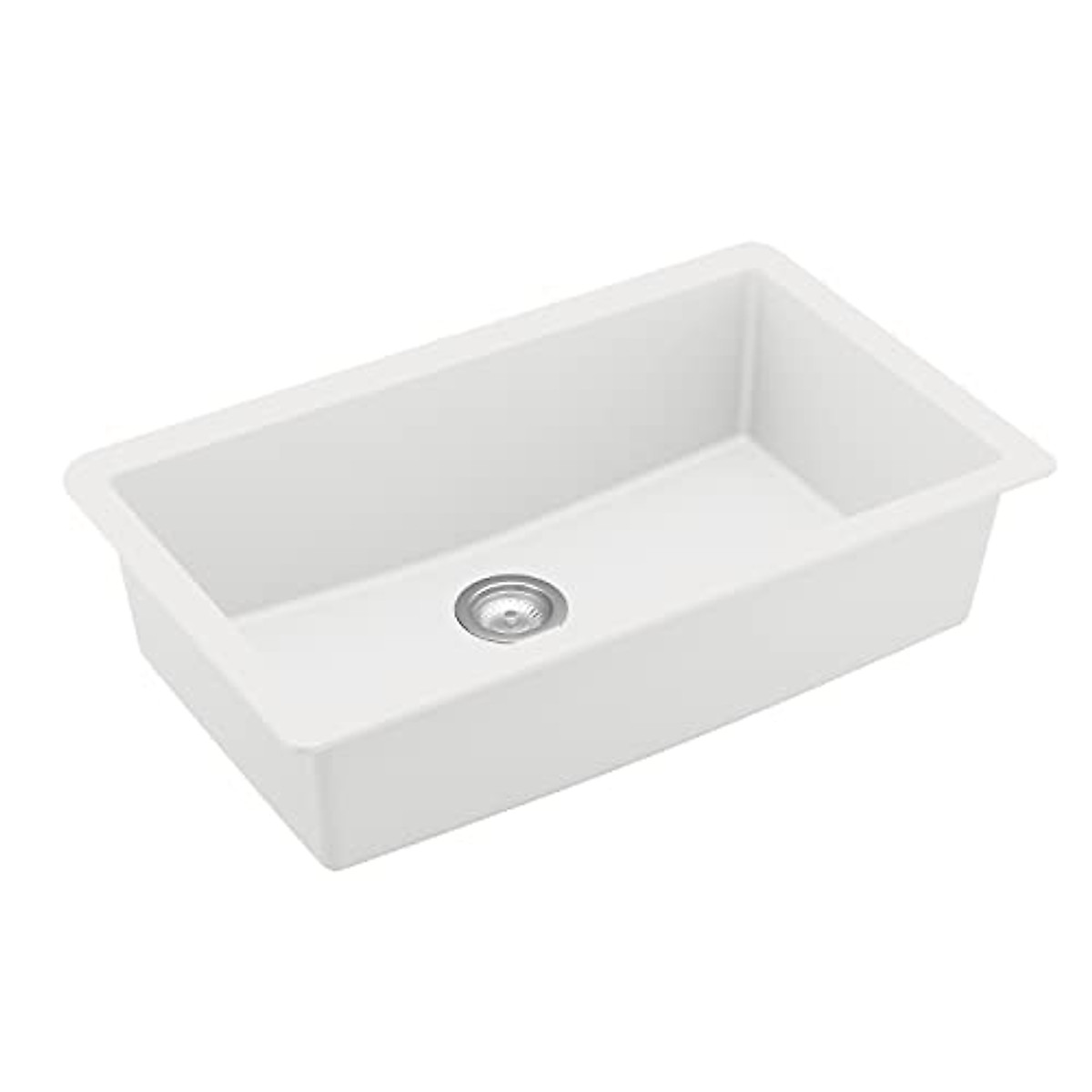 Karran QU-812 Undermount 32.5 in. Large Single Bowl Quartz Kitchen Sink Kit in White