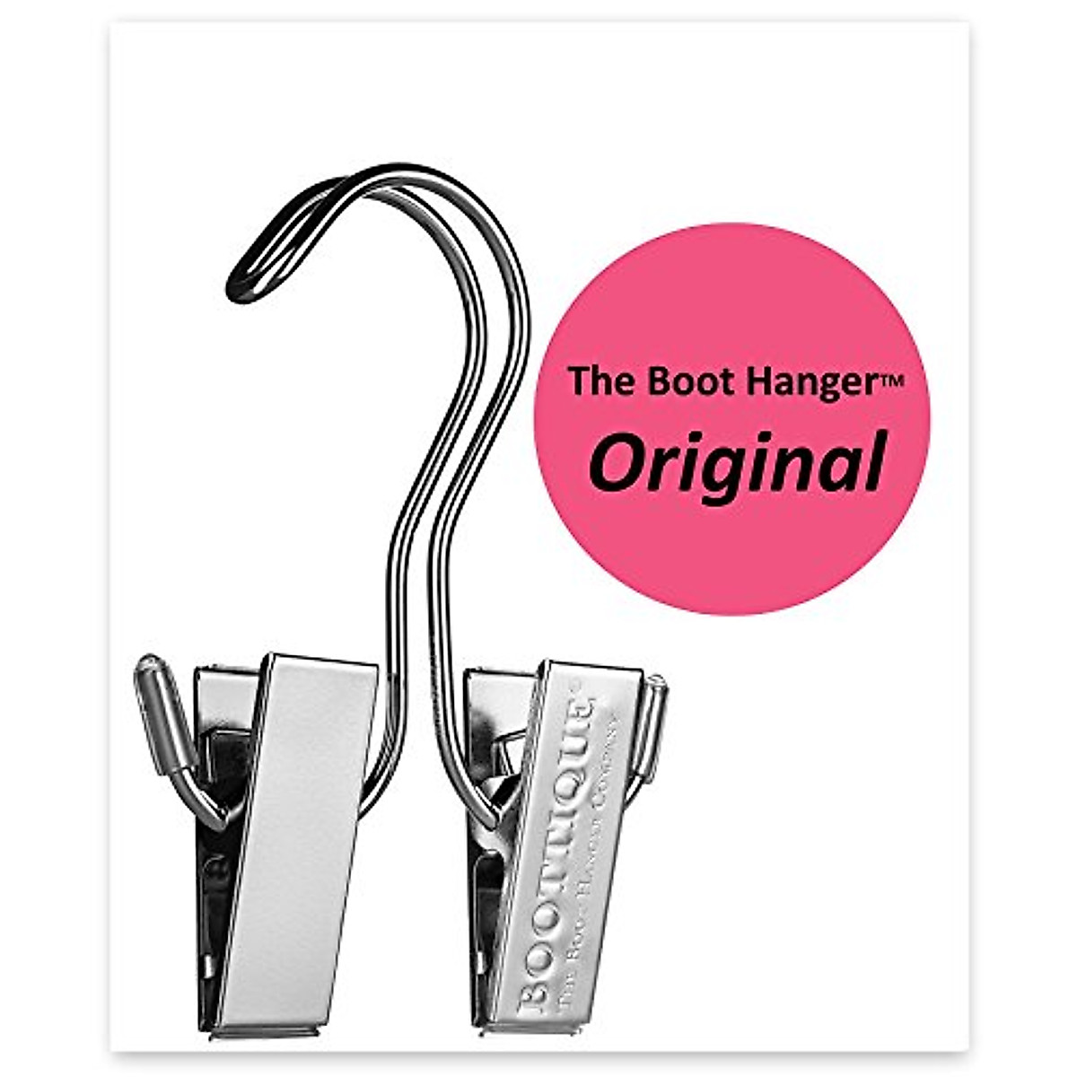 Boottique Boot Organizer: The Boot Rack - Fits in Most Closets- Hangs, Holds, Shapes, & Protects every size and style of Boots (The Boot Rack with 6 Original Silver Hangers)