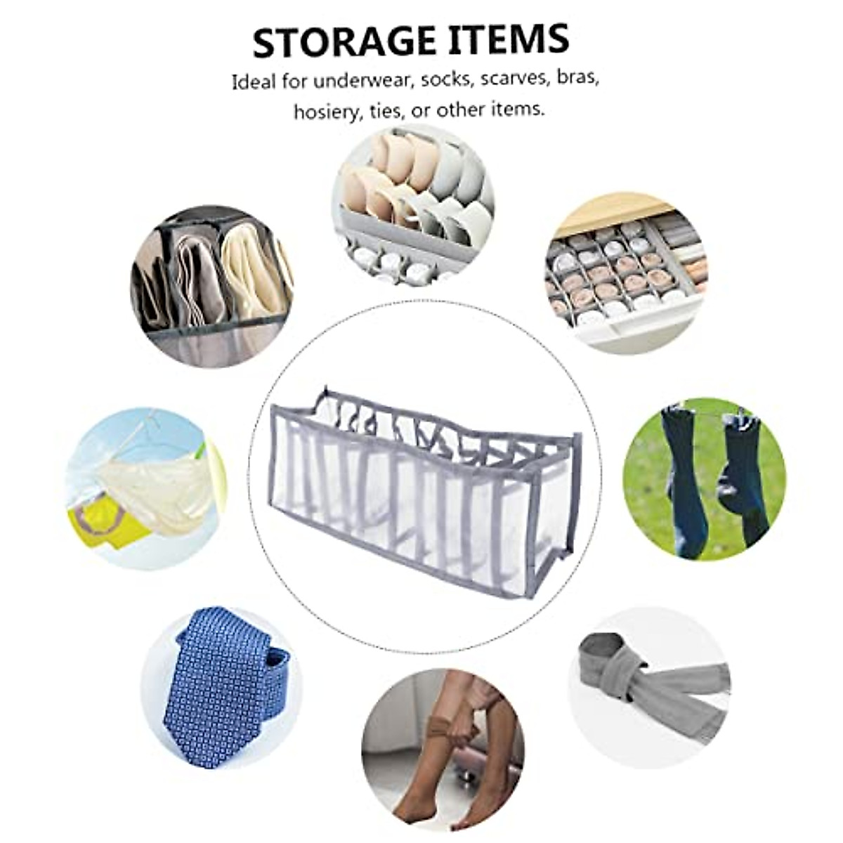 FONDOTIN 1Pc Box storage box partition box transparent lingerie collapsible storage bins clothing storage bags underwear drawer divider Bra Drawer Organizer clothes storage bag fabric sock