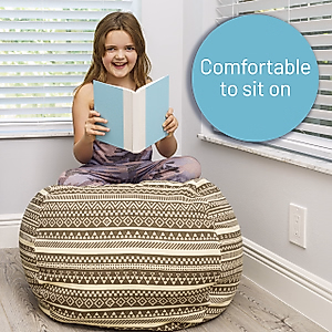 EMMandSOPHIE Stuffed Animal Storage Bean Bag Chair-Kids Bean Bag Chairs-Bean Bag Chair Kids-Beanbag Chairs for Kids and Teens-Stuffed Animal Holder-Stuffed Animal Bean Bag Storag