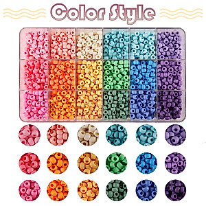 MAKERSLAND 2600+pcs Pony Beads Kit, 18 Colors Rainbow Kandi Beads Set Jewelry Making Kit, Multicolor Matte Plastic Beads Bulk Hair Beads for Braids for DIY Craft Friendship Bracelet Necklace Key Chain
